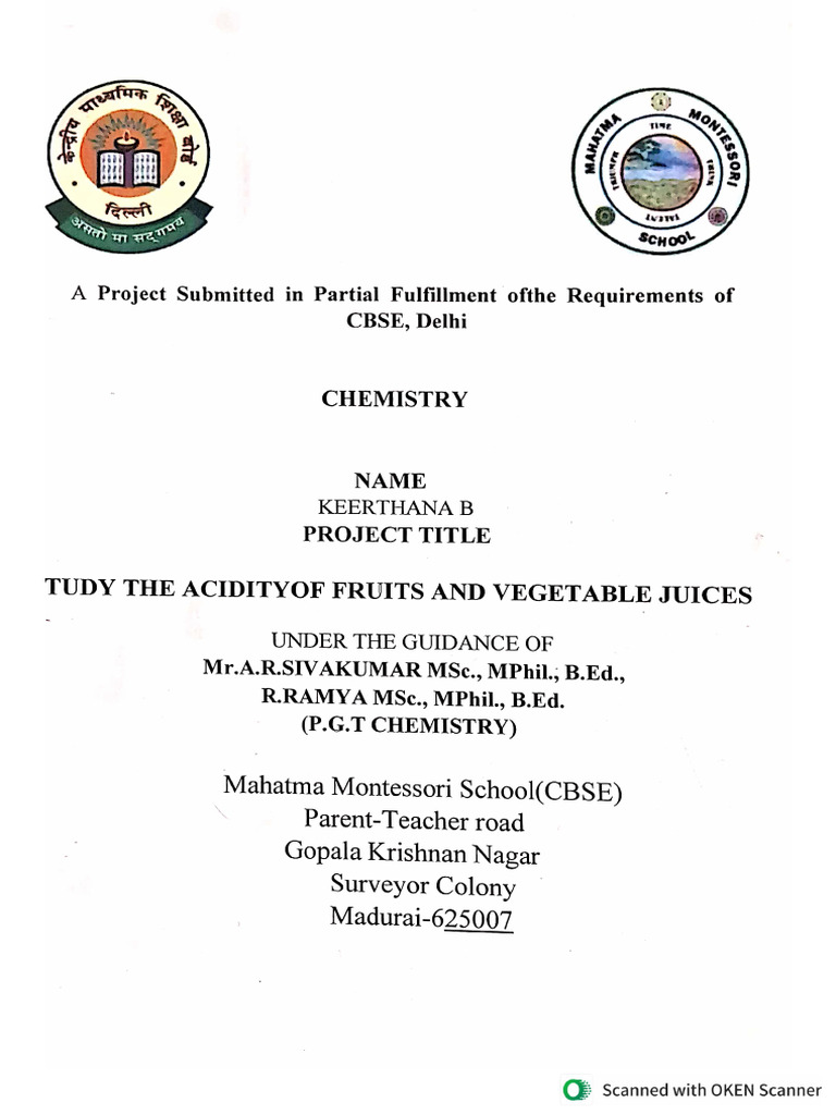 Model Chemistry Project | PDF
