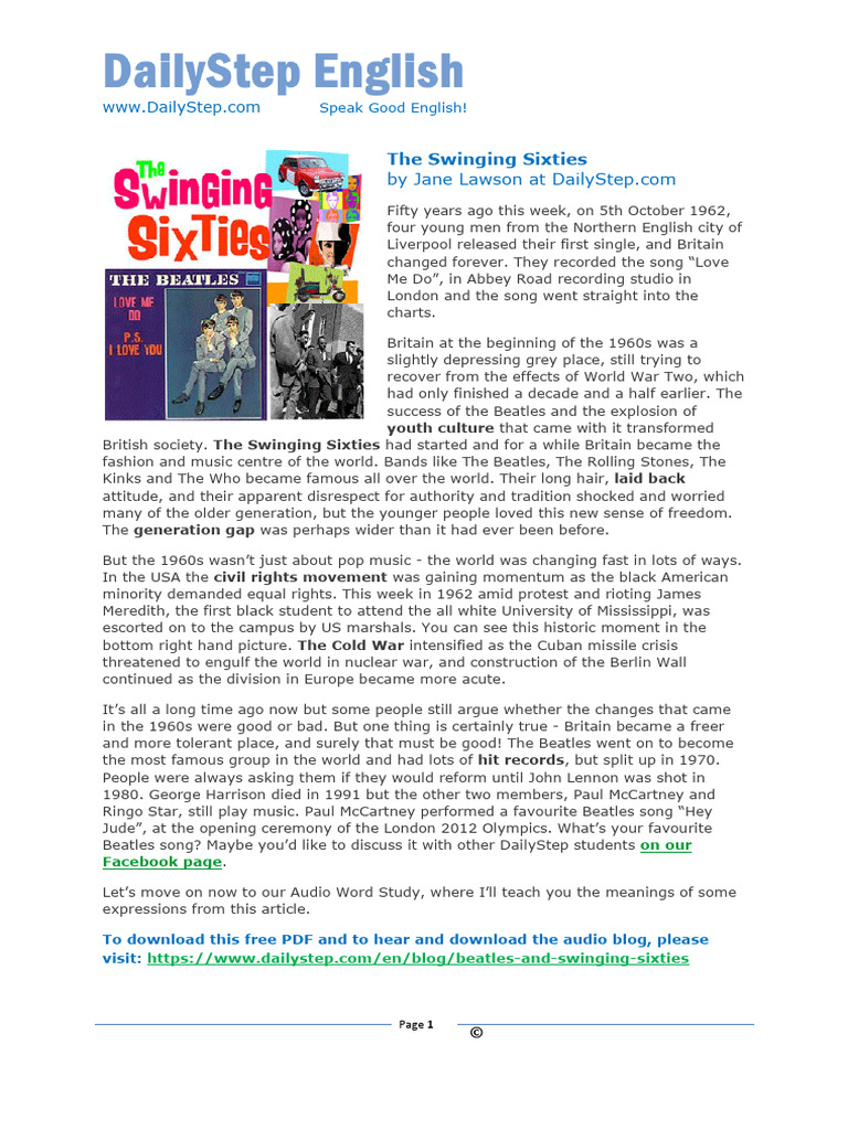031.2 The Swinging Sixties | PDF | The Beatles | 1960s