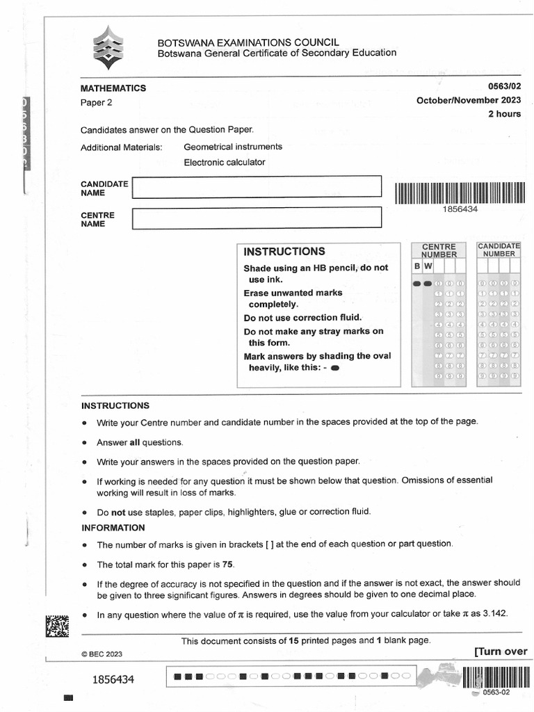 Bgcse - Paper 2 - 2023 | PDF