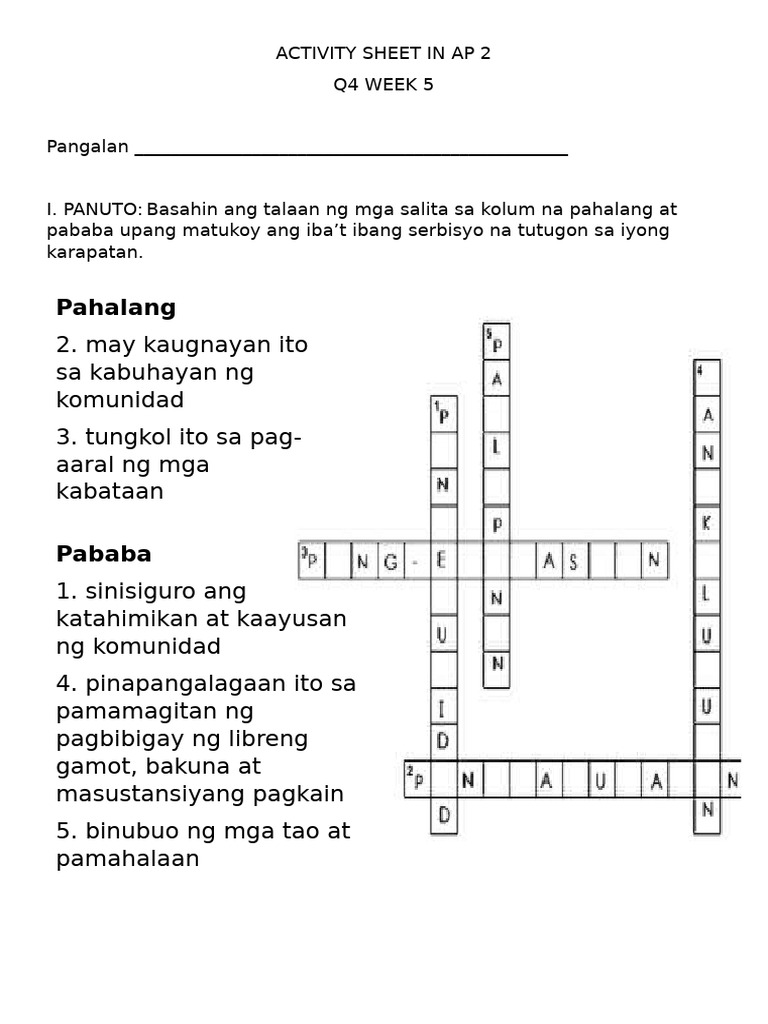 Activity Sheet in AP 2 Week 5 | PDF