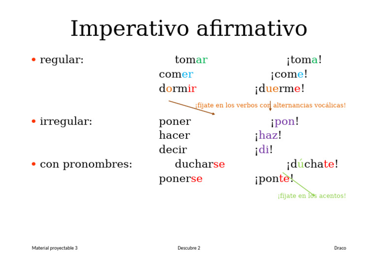 Material Proyectable 3 Imperativo Afirmativo | PDF
