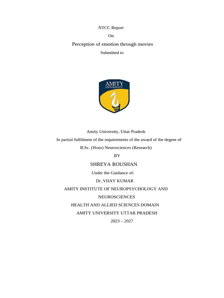 NTCC Report 1 - Merged | PDF | Prefrontal Cortex | Reward System