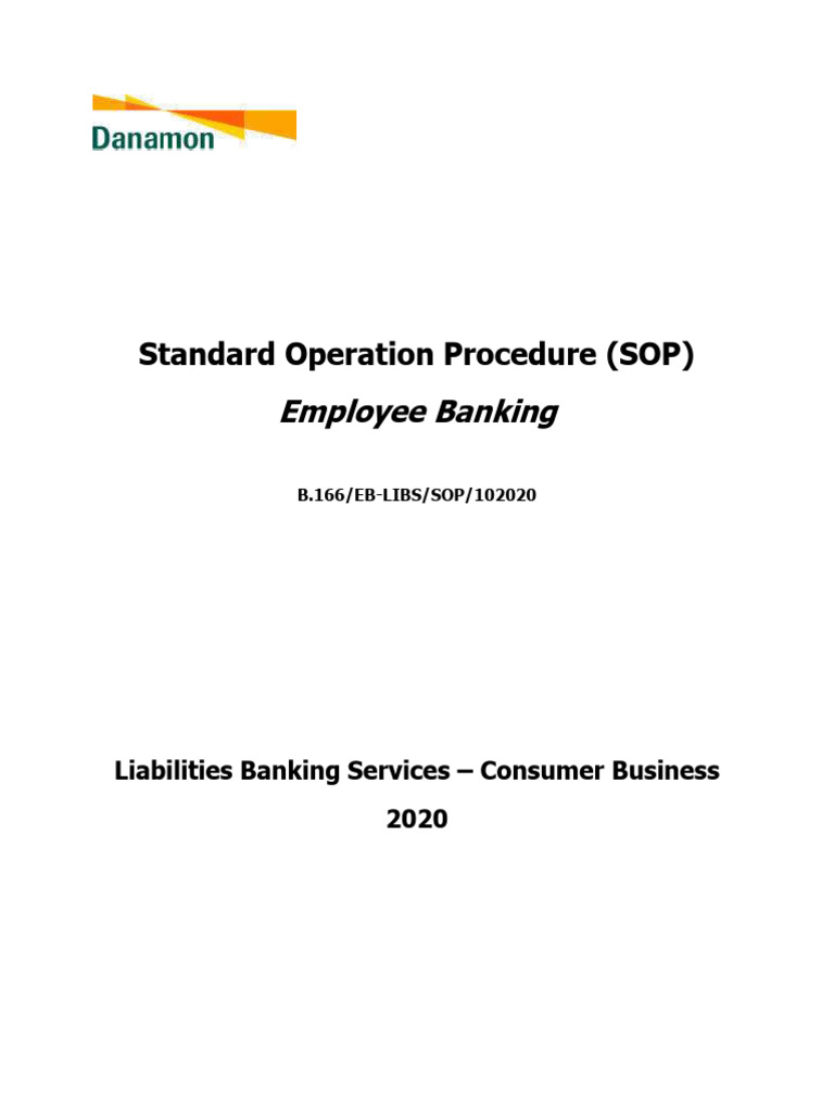 Sop v1-0 Employee Banking-full Signed | PDF