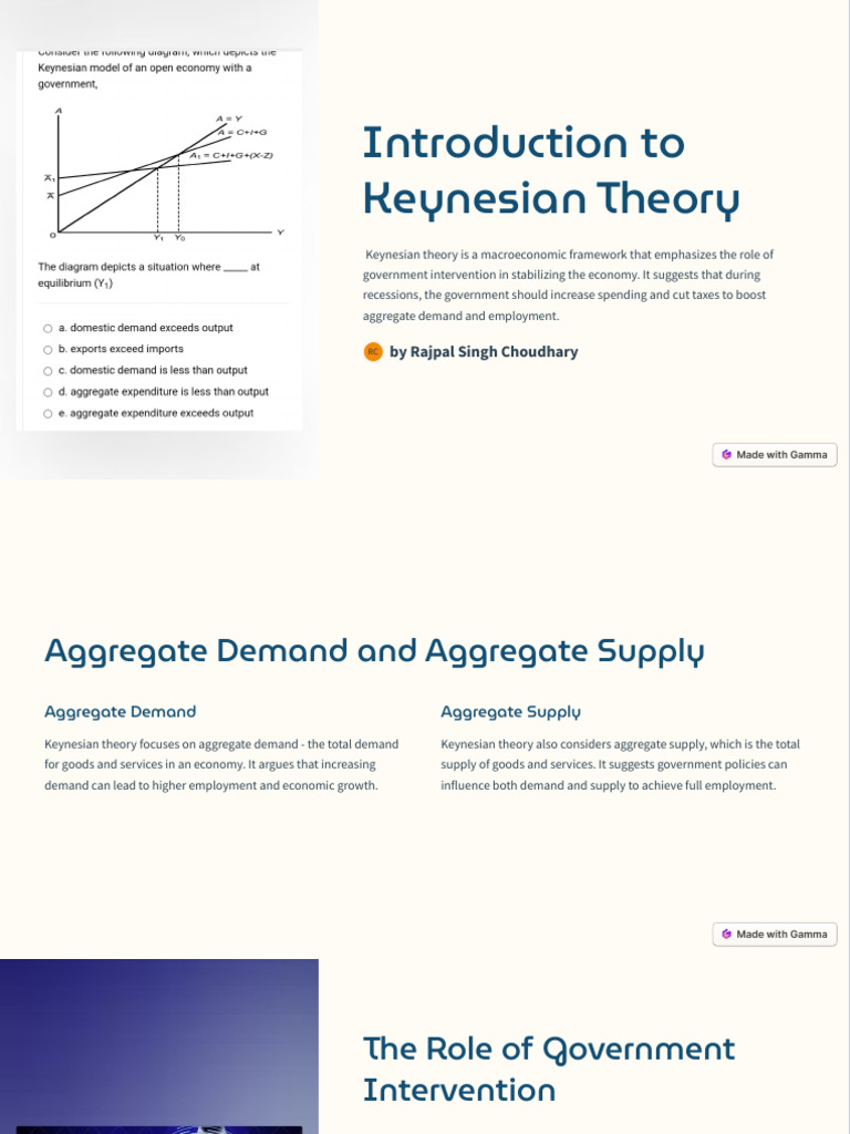 Introduction To Keynesian Theory | PDF | Fiscal Policy | Keynesian ...