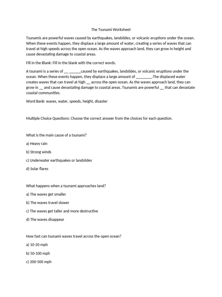 GR8-The TsunamiWS | PDF | Social Science | Travel