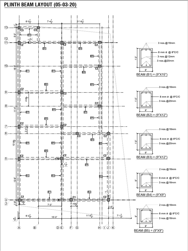 Plinth Beam Updated Plan | PDF