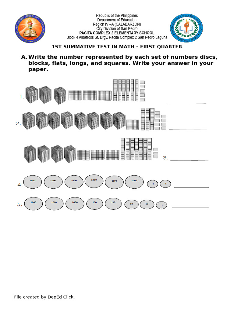 Math 3 1ST Summative Test | PDF