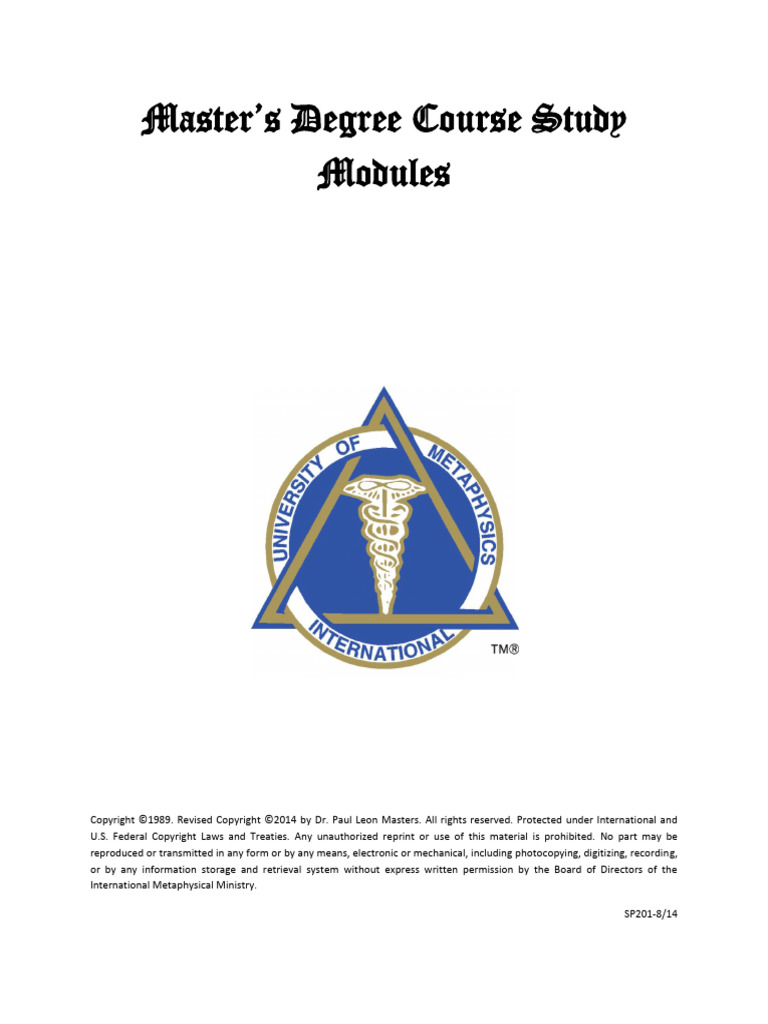 Vol 1 Masters Study Modules | PDF | Mind | Thought