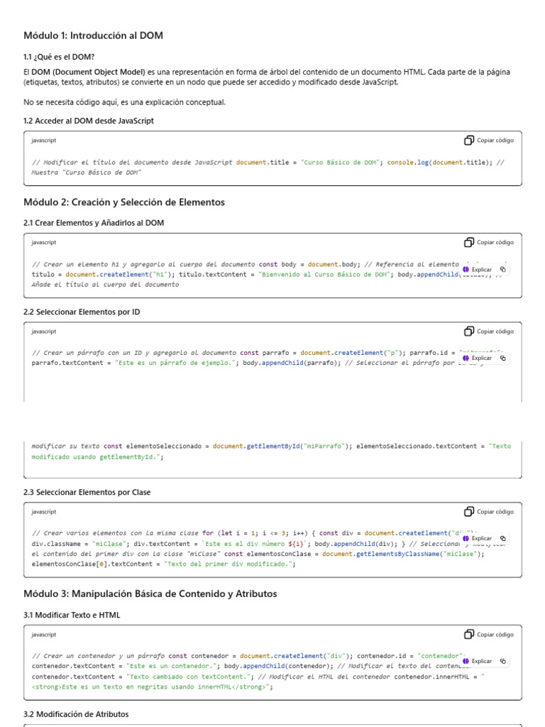 Introducción al DOM en JavaScript | PDF | Modelo de objeto de documento | Hipervínculo