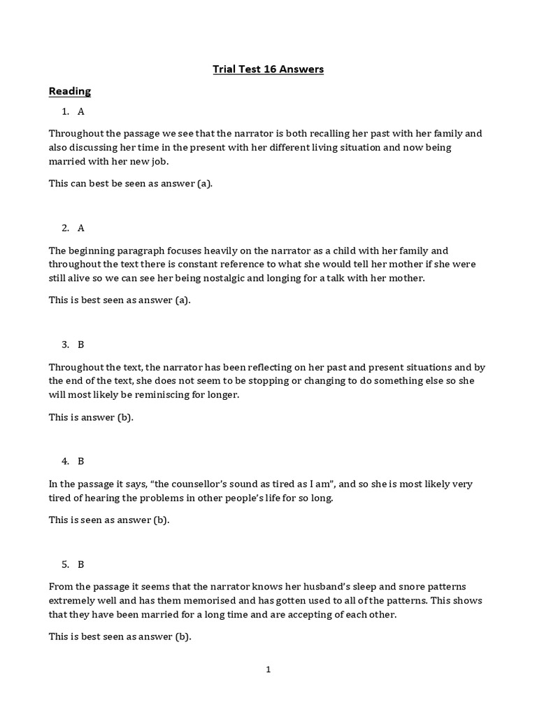 Reading Test 16 Solutions | PDF | Swimming (Sport) | Rain
