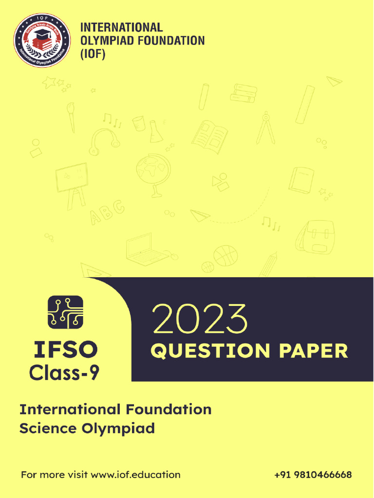 IFSO Class 9 2023 Question Paper | PDF | Force | Aluminium Oxide