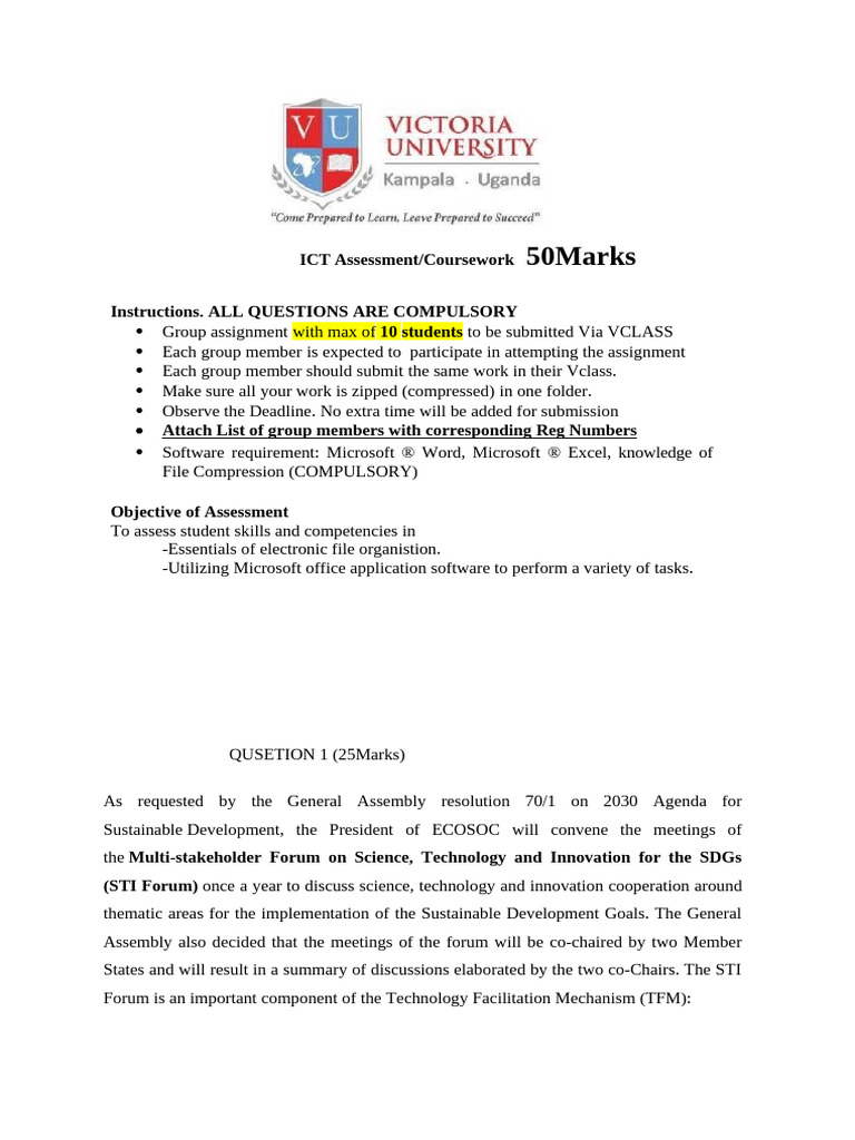 .ICT - Assessment - July - Intake - 2024 (3) - 1723018389000 | PDF | Microsoft Excel