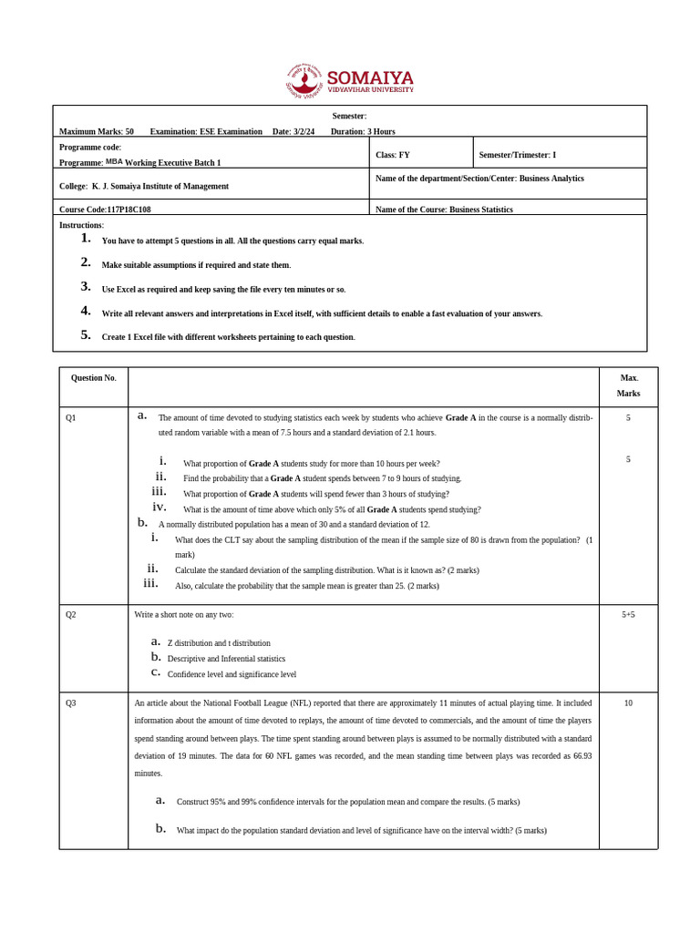 Business Statistics | PDF | Standard Deviation | Statistics