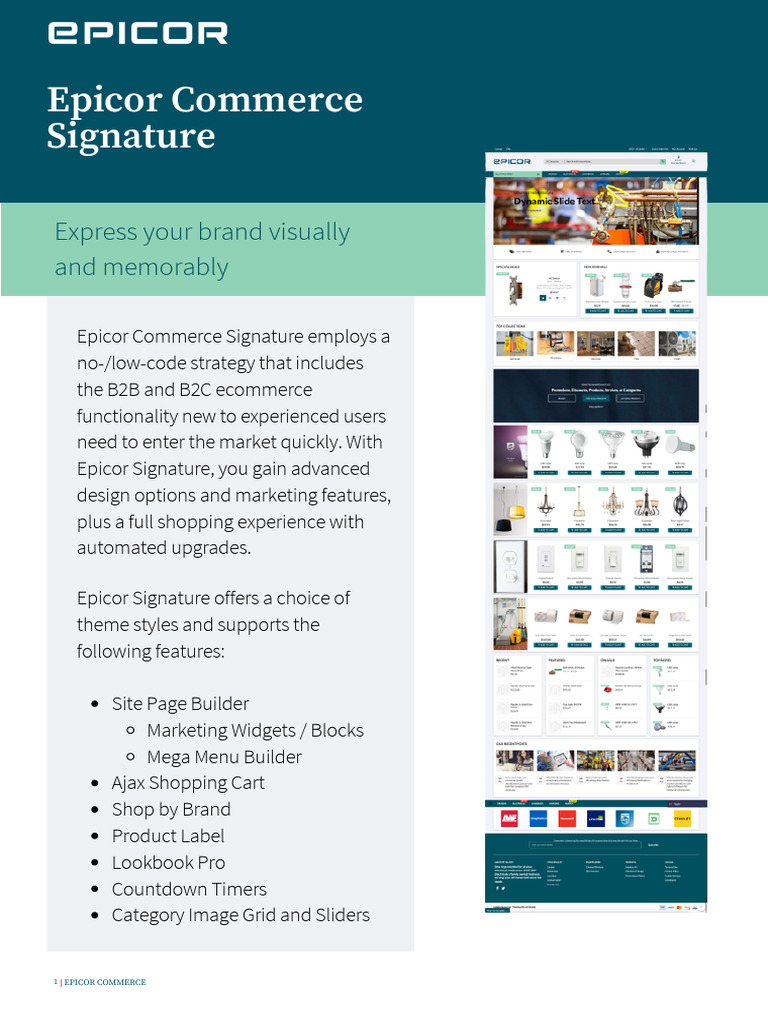 Epicor Commerce Signature Capabilities Fact Sheet | PDF | Menu ...