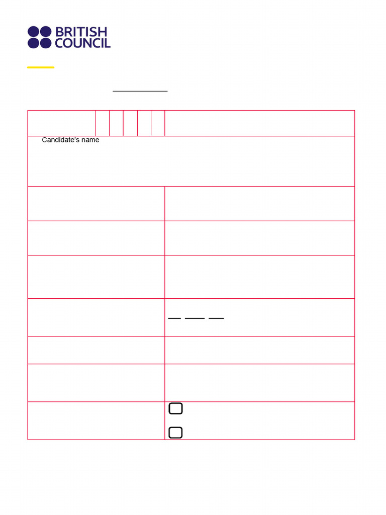 BritishCouncil - Application Form - Pearson Edexcel - January 2025 ...