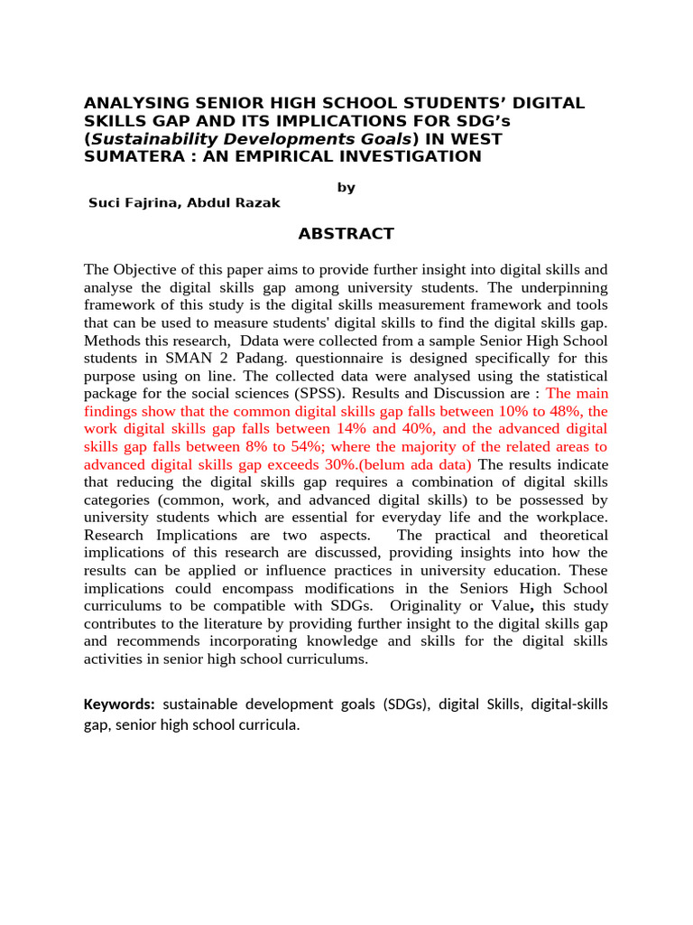 Abstrak ANALYSING SENIOR HIGH SCHOOL STUDENTS | PDF | Career & Growth