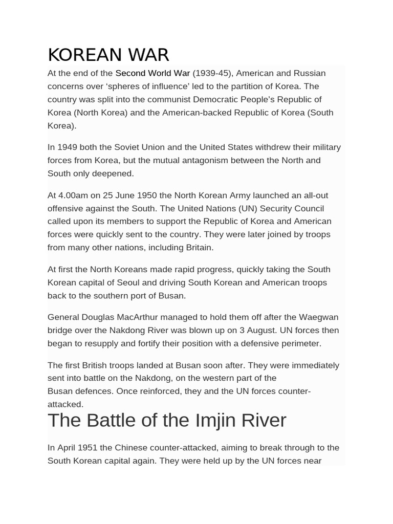 Korean War | PDF | Korean War | World Politics