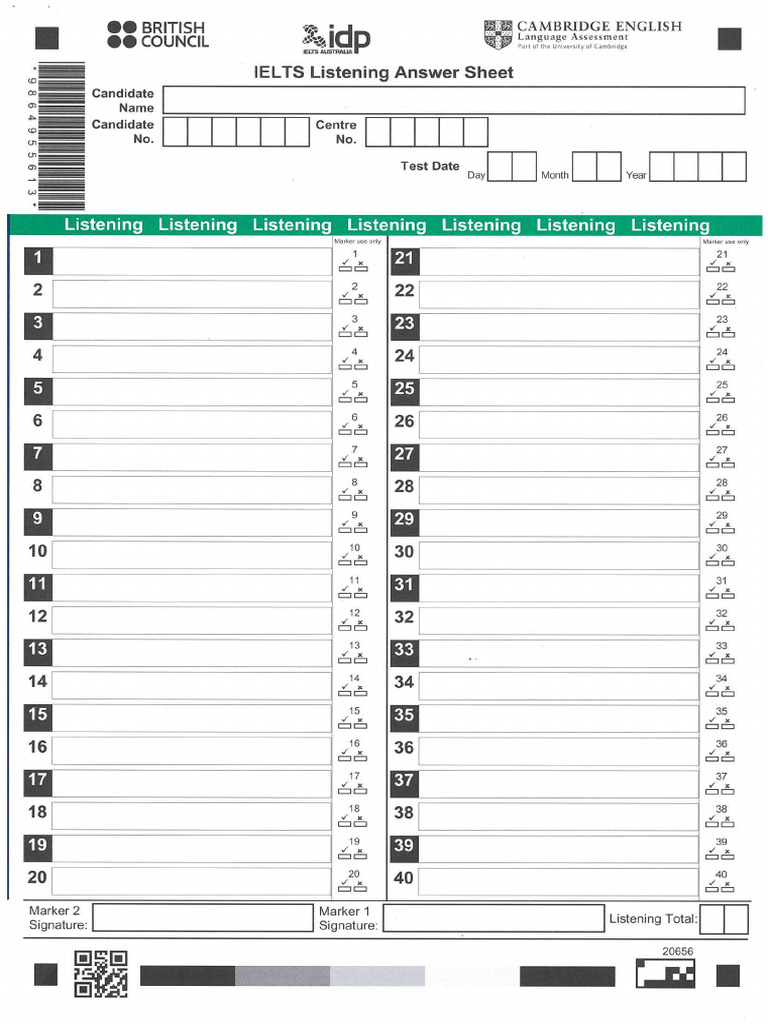 Listening Ans Sheet | PDF