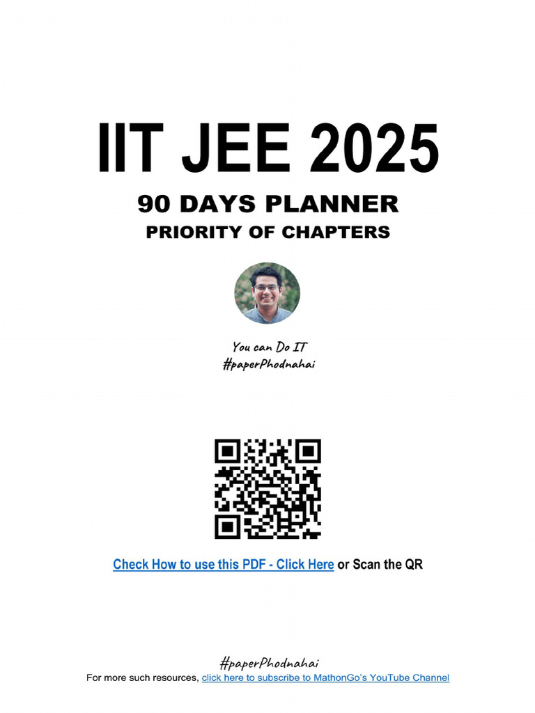 JEE 2025 - 90 Days Planner - MathonGo | PDF