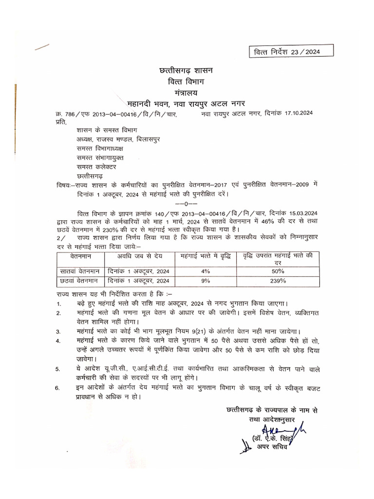 CG DA Hike Order | PDF