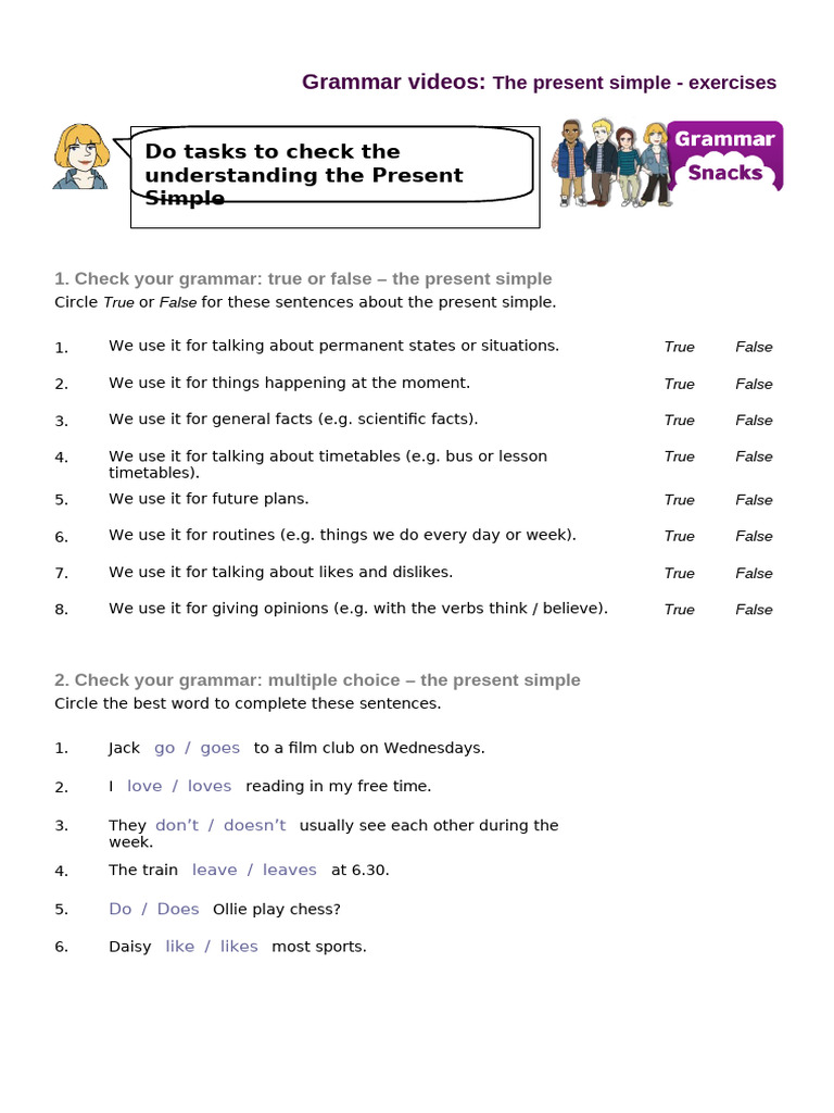 Present Simple - Exercises | PDF | Language Arts & Discipline