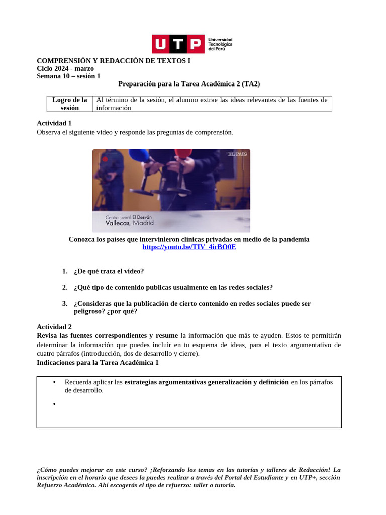 S10 - Tarea Redaccionde Textos | PDF