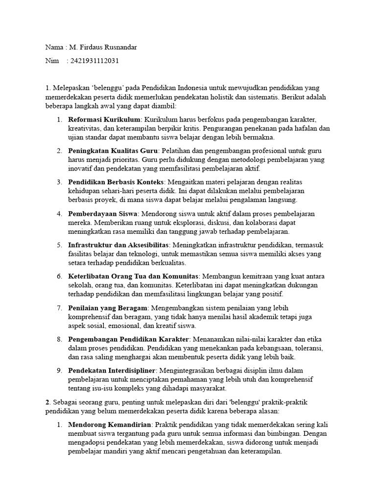 Fpi Elaborasi Pemahaman Topik 1 M.firdaus Rusnandar | PDF | Karier & Perkembangan | Ilmu Sosial