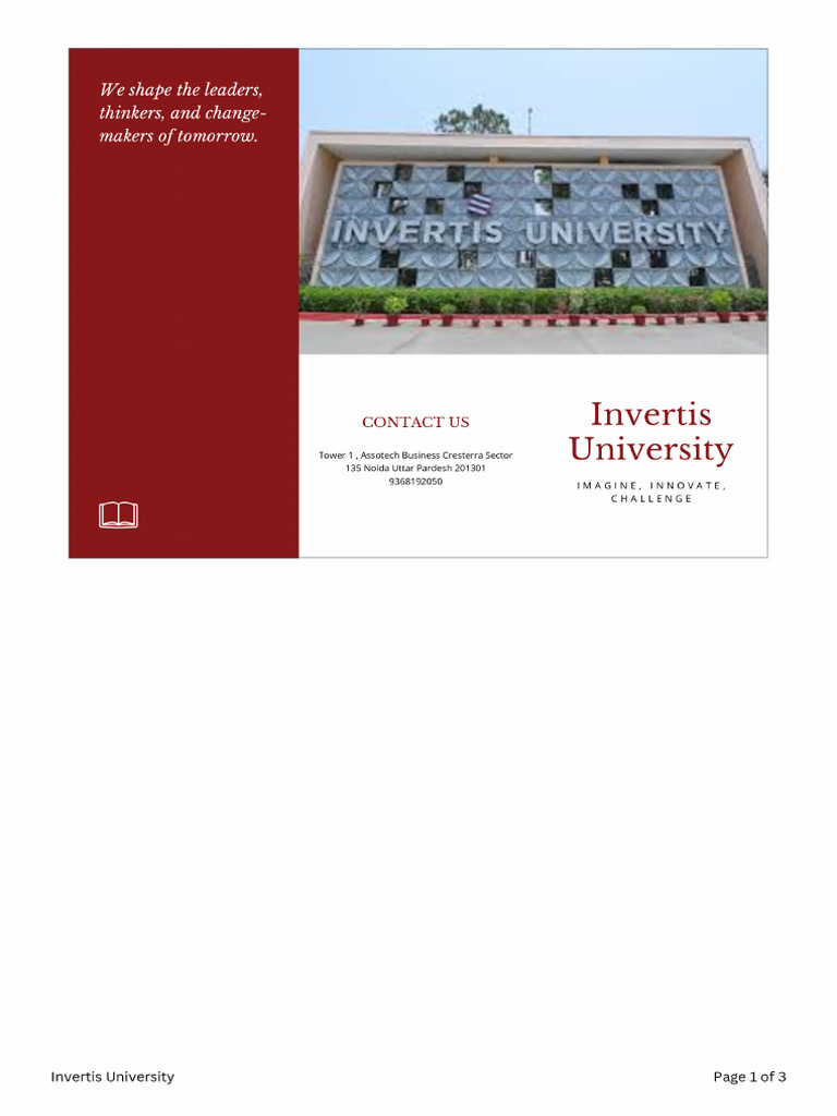 Invertis University | PDF