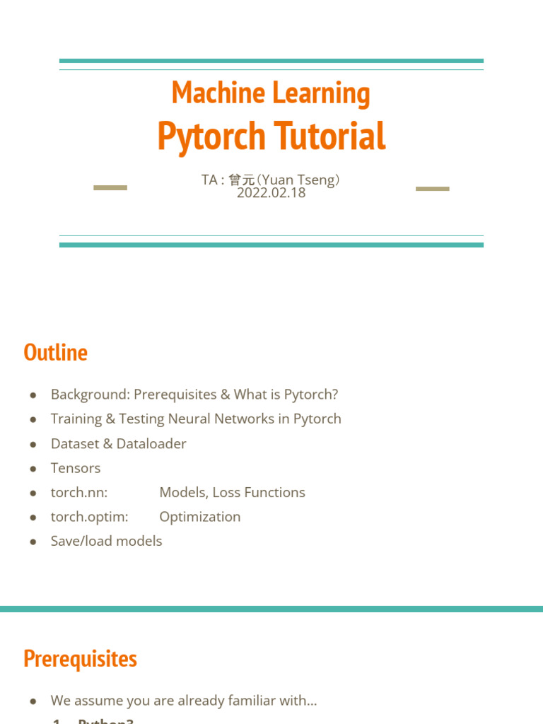 Pytorch Tutorial 1 Pdf Artificial Neural Network Applied Mathematics