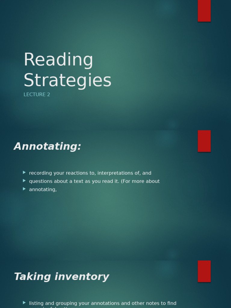 Reading Strategies | PDF | Annotation | Argument