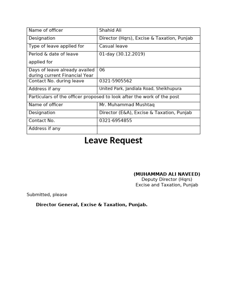 Leave Proforma | PDF | Economies | Payments