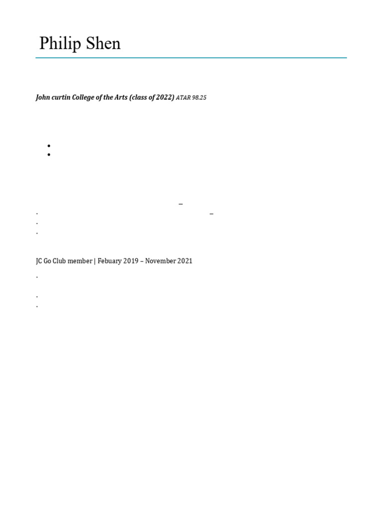 Philip Shen Penultimate Resume | PDF | Computers