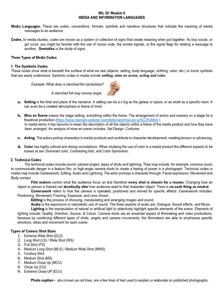 MIL Module 6 | PDF | Cinematography | Page Layout