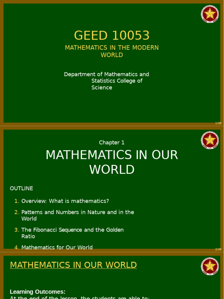 Lesson 1 - Mathematics in Nature | PDF | Axiom | Mathematical Logic