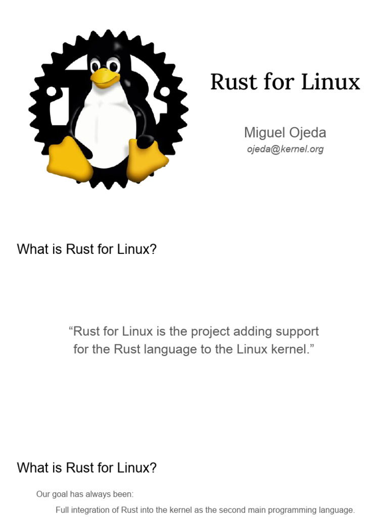 2024-09-19 - LPC 2024 - Rust For Linux | PDF | Linux Distribution | Linux