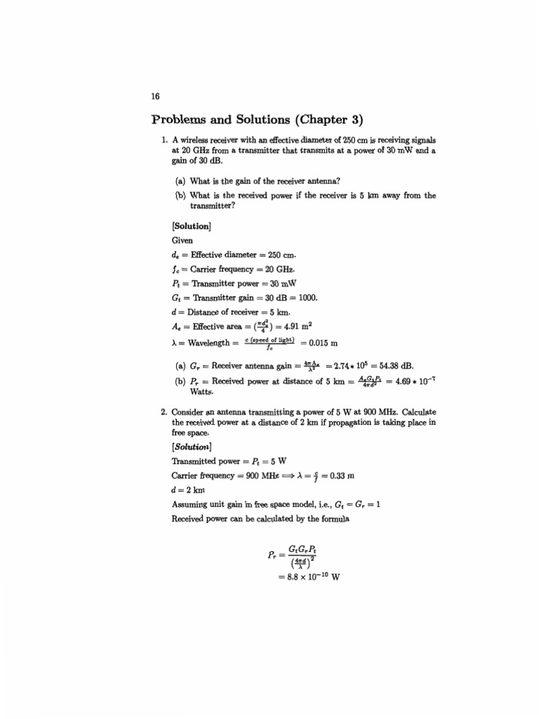 Wireless Numericals | PDF
