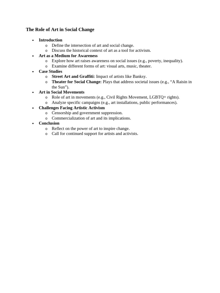 The Role of Art in Social Change | PDF