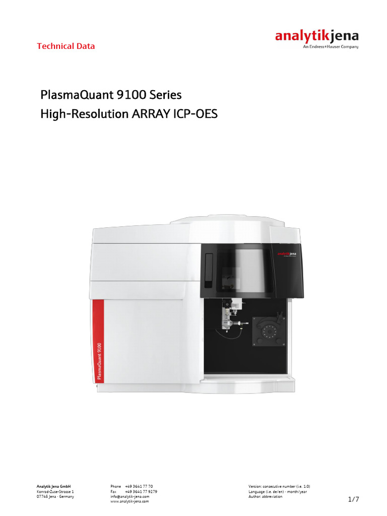 TechData PlasmaQuant PQ9100 Series 0001 en | PDF | Physical Sciences ...