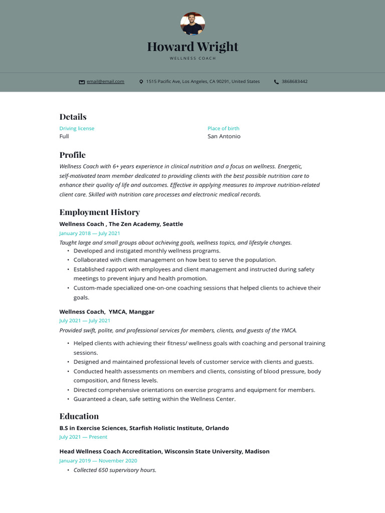 Oslo Resume Template Modern | PDF | Physical Fitness | Personal Trainer