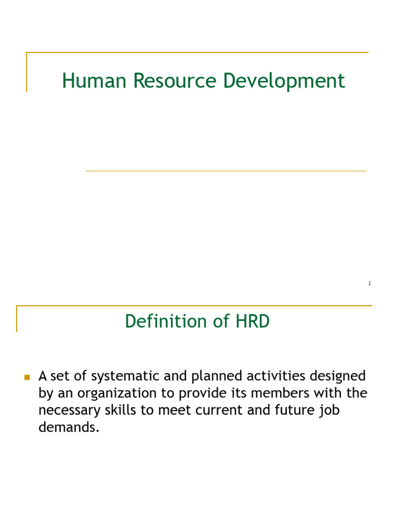 Lec 1 - HRD | PDF | Human Resource Management | Human Resources