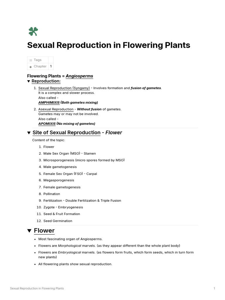 Sexual Reproduction in Flowering Plants | PDF | Seed | Flowers