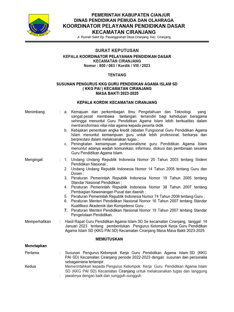 SK KKG Pai Ciranjang 2325 | PDF