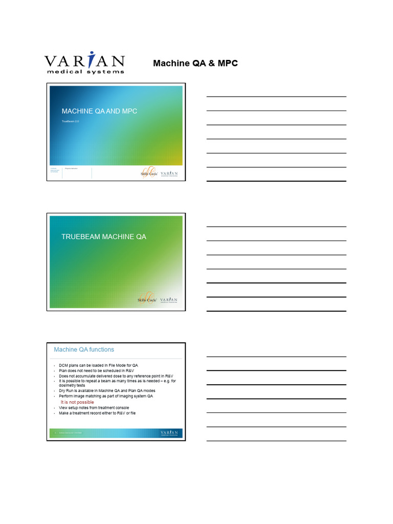 03-01 Machine QA and MPC | PDF | Radiation Therapy