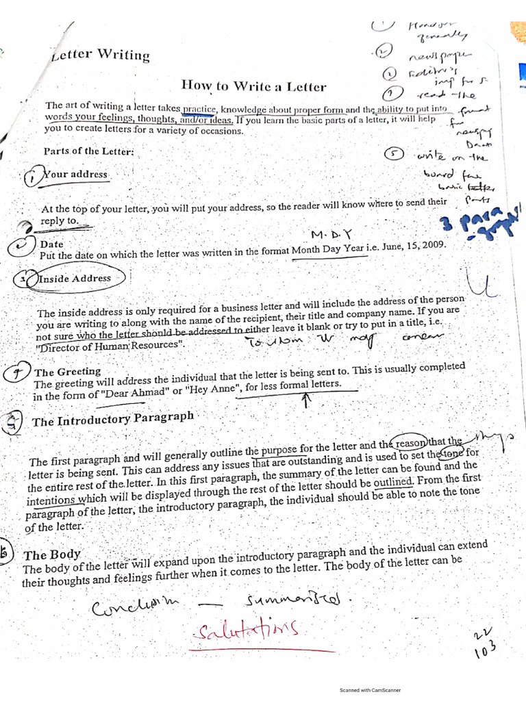 How To Write A Lettr | PDF