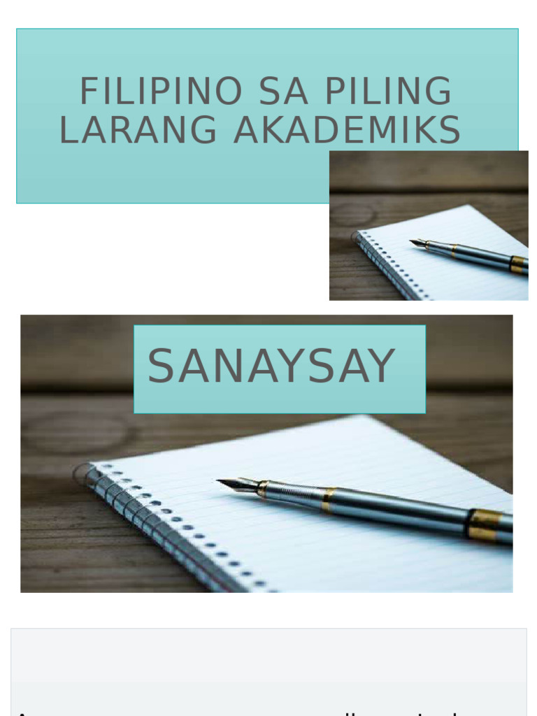 Sanaysay - Talakayan Lecture 2 | PDF