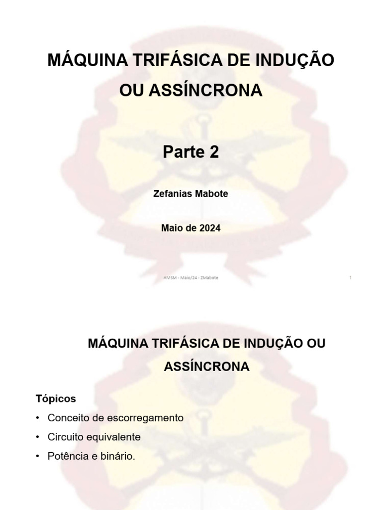 TEMA 5_Maquina Assincrona Parte 2 | PDF | Transformador | Quantidades ...