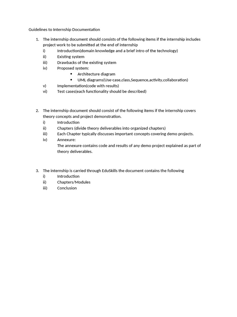 Guidelines to Internship Documentation | PDF Guidelines to Internship Documentation | PDF