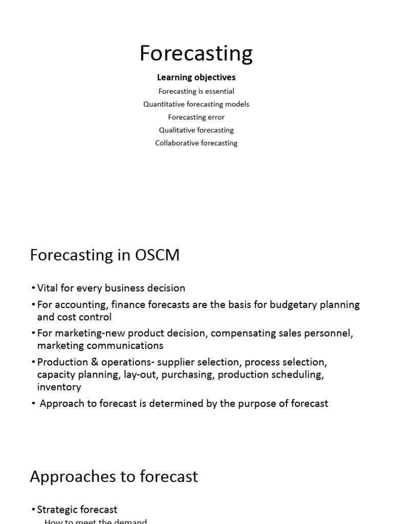 Comprehensive Forecasting Guide | PDF | Forecasting | Moving Average