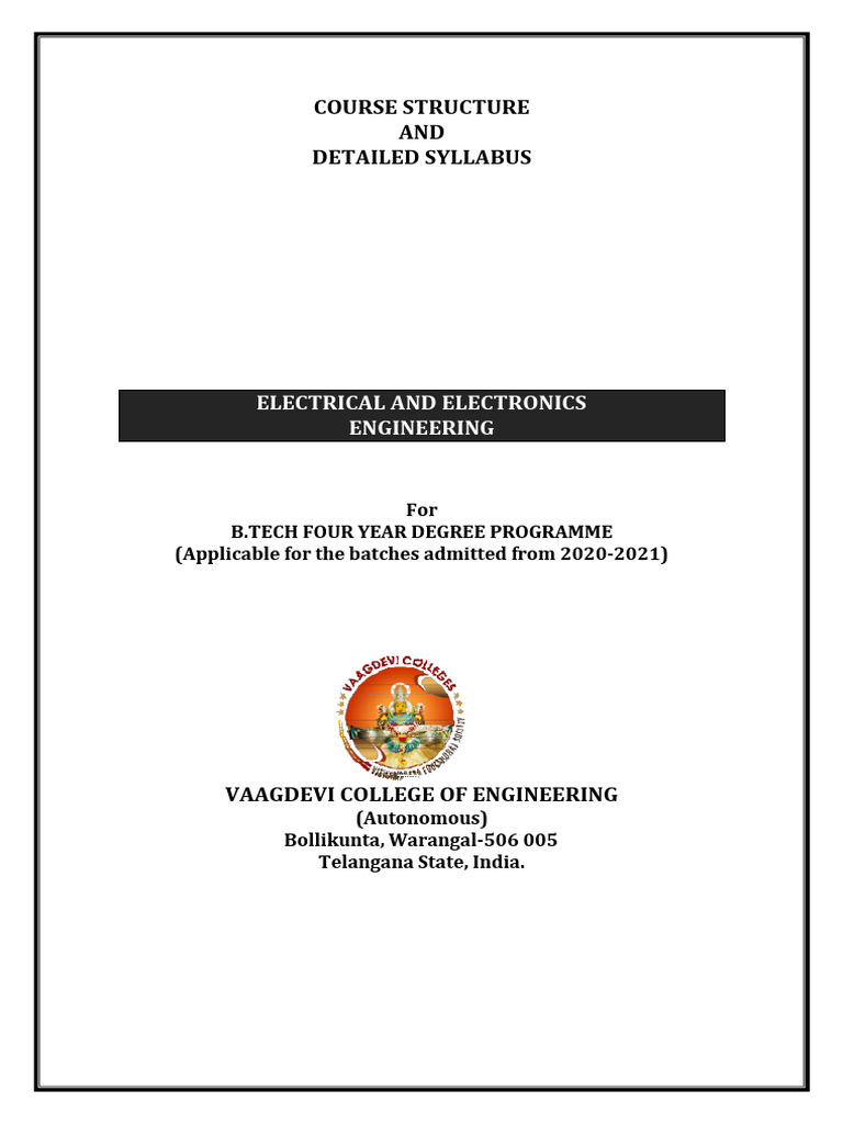 R20-B.Tech_EEE-I-to-VIII-Semesters | PDF | Pointer (Computer Programming) | Matrix (Mathematics)