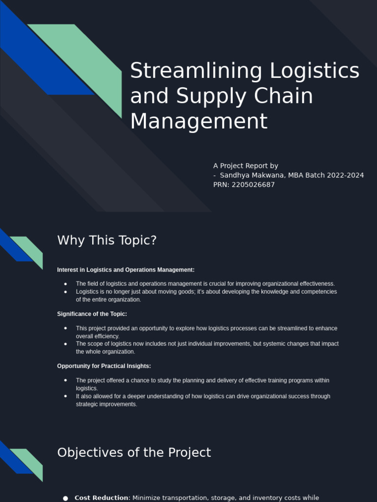 Streamlining Logistics and Supply Chain Management | PDF | Logistics ...